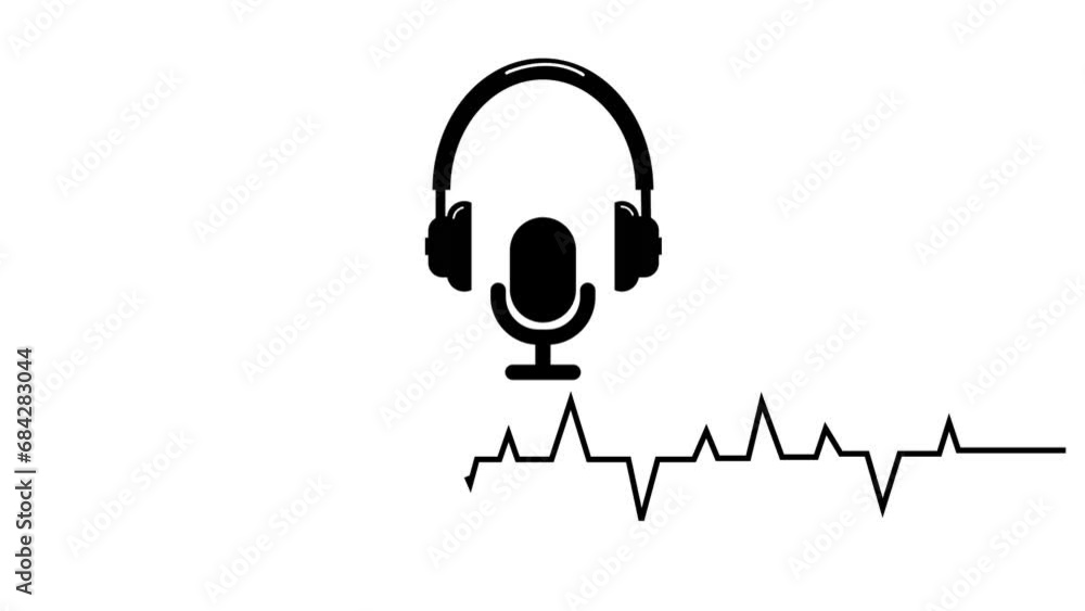 Sound wave animation, stereo equalizer frequency digital movement ...