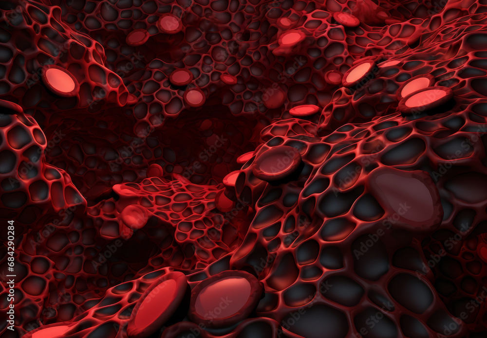Ruby-hued cells circulating within the human system. An excess of blood ...