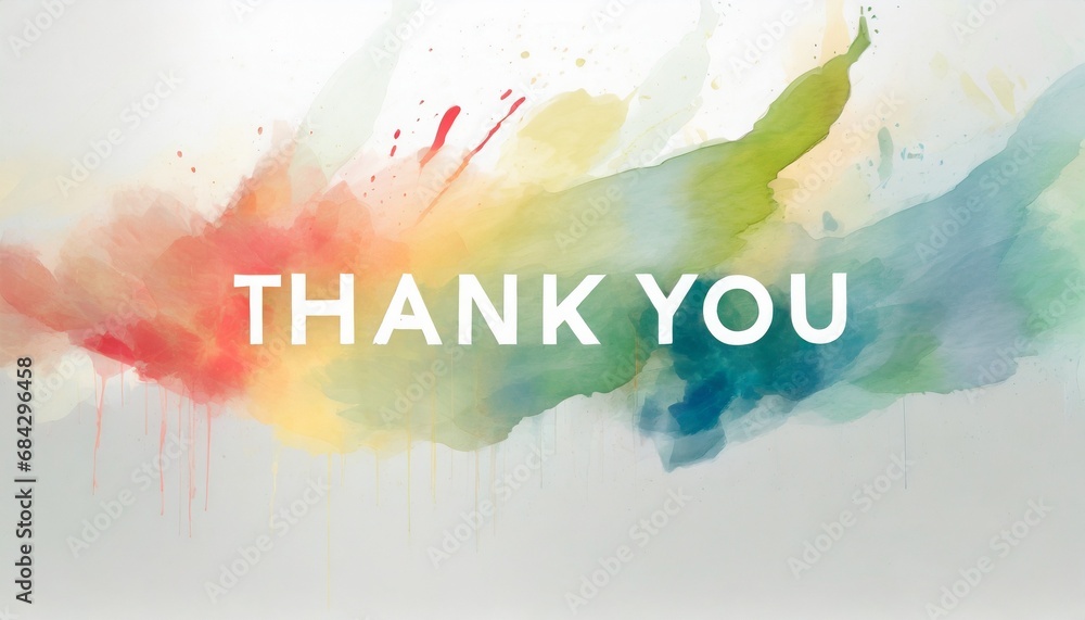 Thank you card. Color splash on white background. Stock Illustration ...