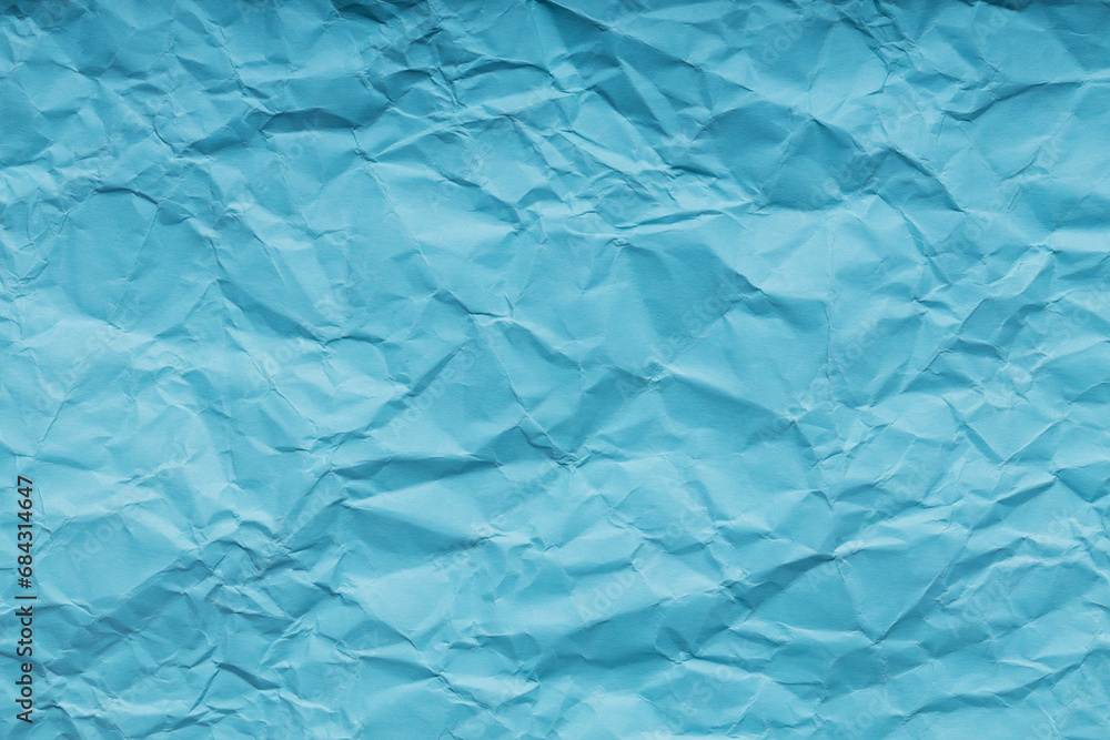 Blue Crumpled Paper Texture, Wrinkled Color Paper Pattern Stock Photo ...