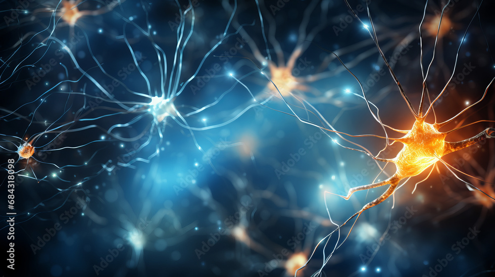 Neural connections within the brain. Cognitive functioning. Cortical ...