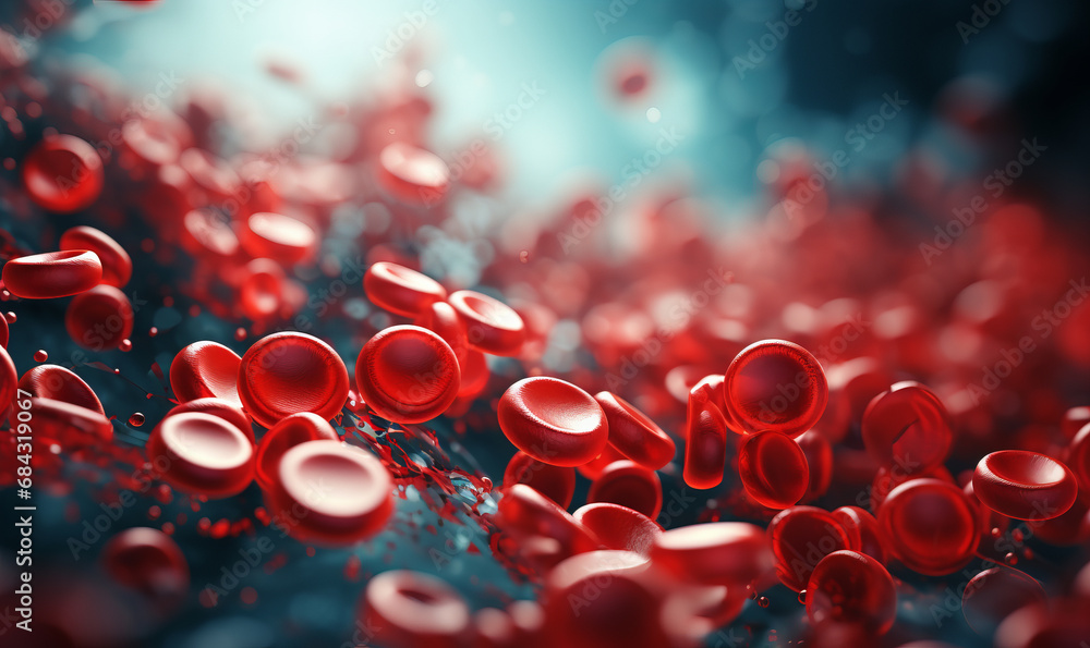 Ruby-hued cells circulating within the human system. An excess of blood ...