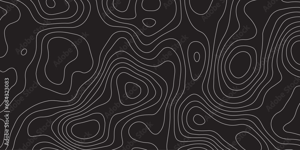 Abstract background of the topographic contours map with geographic ...