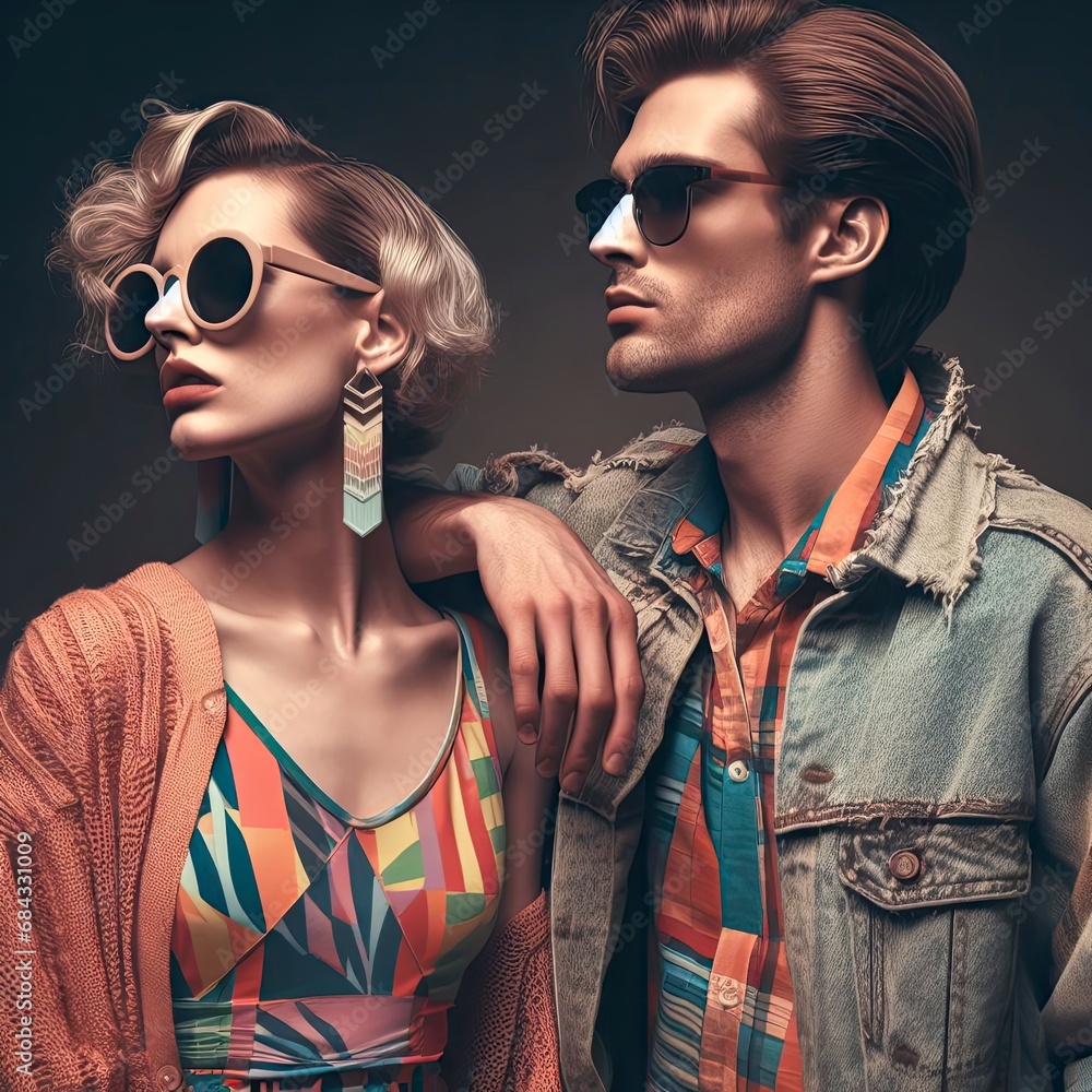 Retro fashion trend nostalgic style from 90s 80s 2000s commercials ...