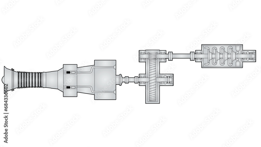 Centrifugal compressor, gearbox, and aeroderivative gas turbine ...