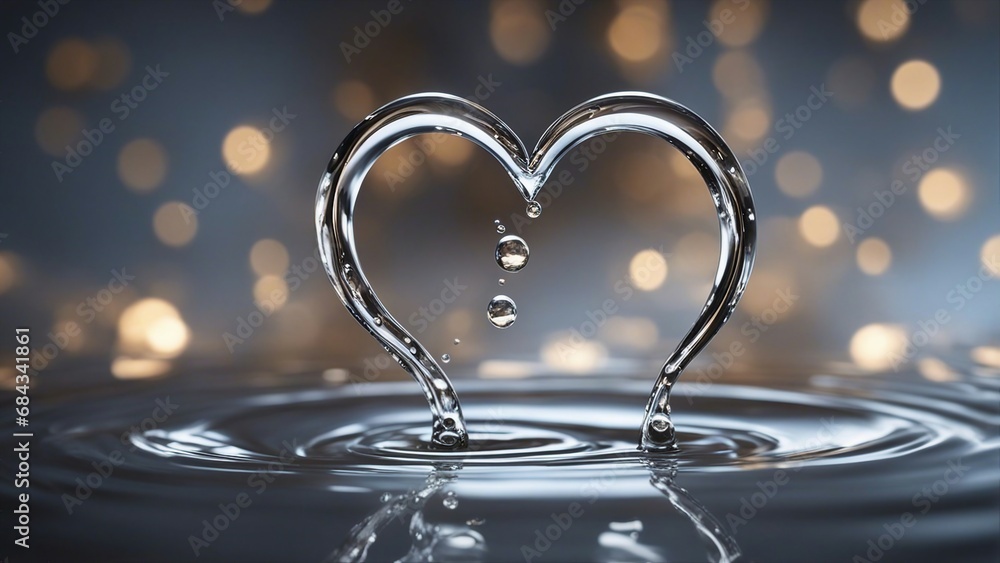 heart shaped water drop A realistic water drops design, showing the ...