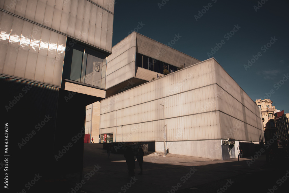 November 20, 2023 Madrid, Spain Neoclassical buildings lace moldings ...