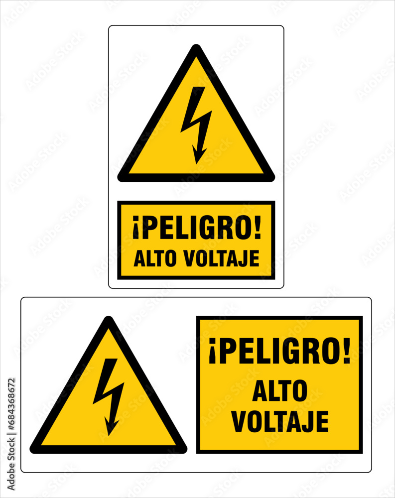 señal precaución, riesgo eléctrico, alto voltaje, caution sign ...