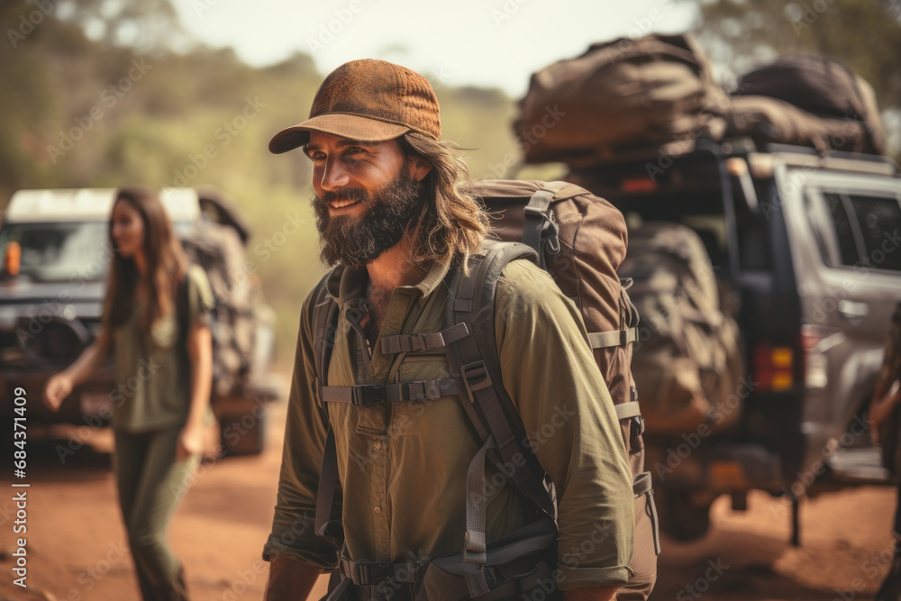 A group of friends embarking on a camping adventure in the Australian ...