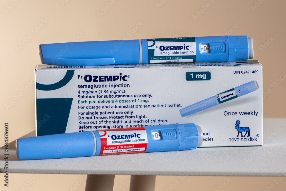 Foto de Ozempic semaglutide injection pens and box. Ozempic is a ...