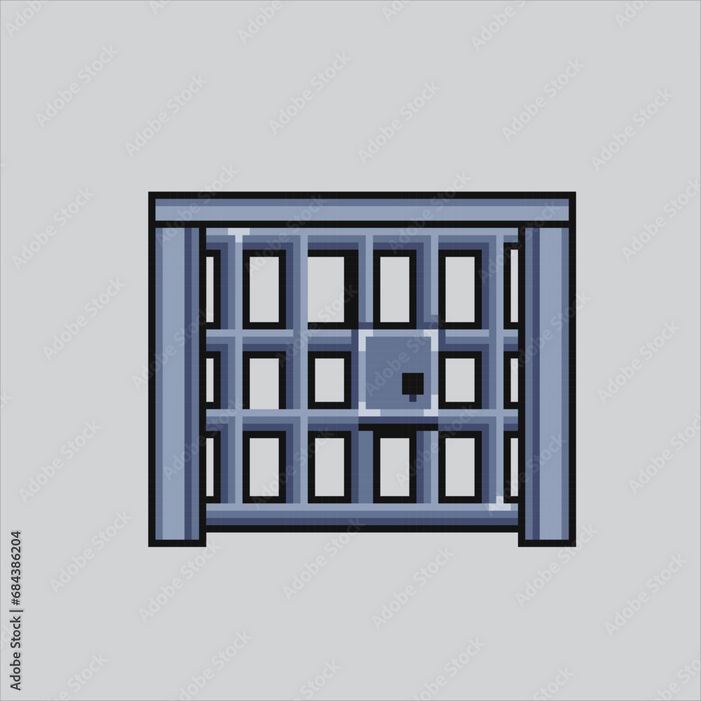 Pixel art illustration Jail. Pixelated Prison. Prison jail pixelated ...
