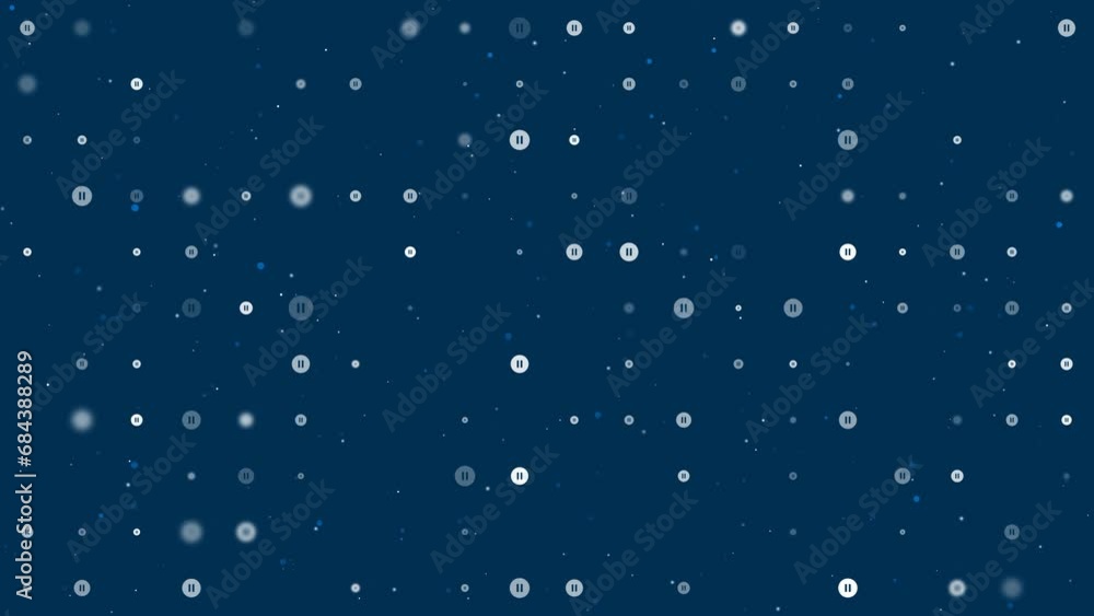 Template animation of evenly spaced pause symbols of different sizes ...