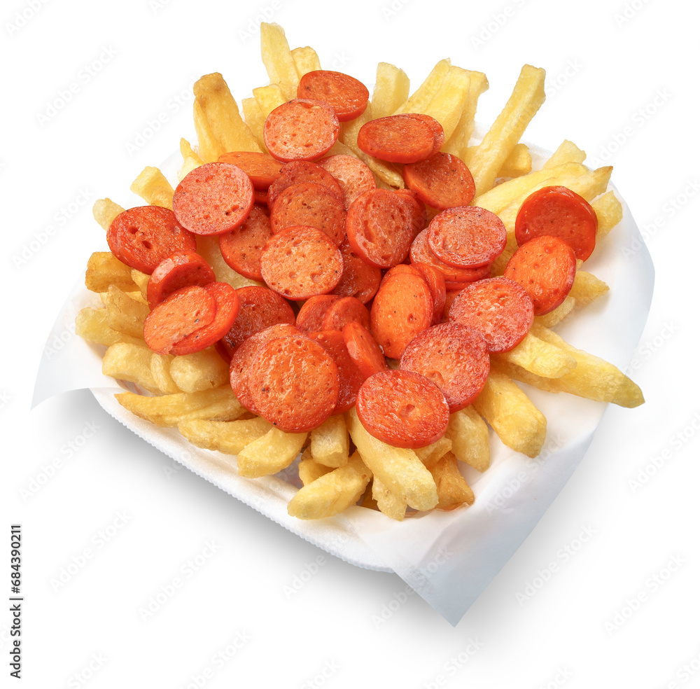 Peruvian street food: A disposable plate with "Salchipapas" a recipe ...