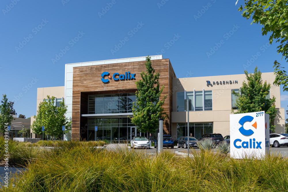 Calix headquarters in San Jose, CA, USA - June 8, 2023. Calix is a ...