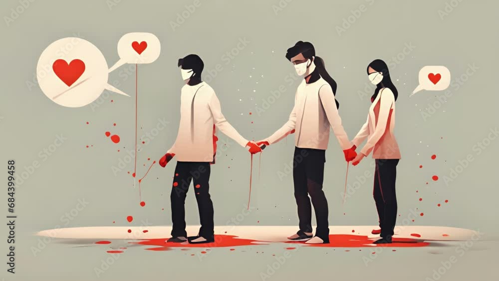 Minimal flat motion of a couple in a toxic relationship, with one ...