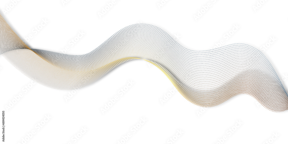 Wave with shadow. Abstract brofwn lines on a white background. Line art ...