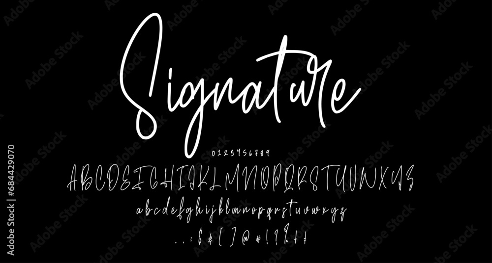 signature script sign font script vector lettering. typography ...