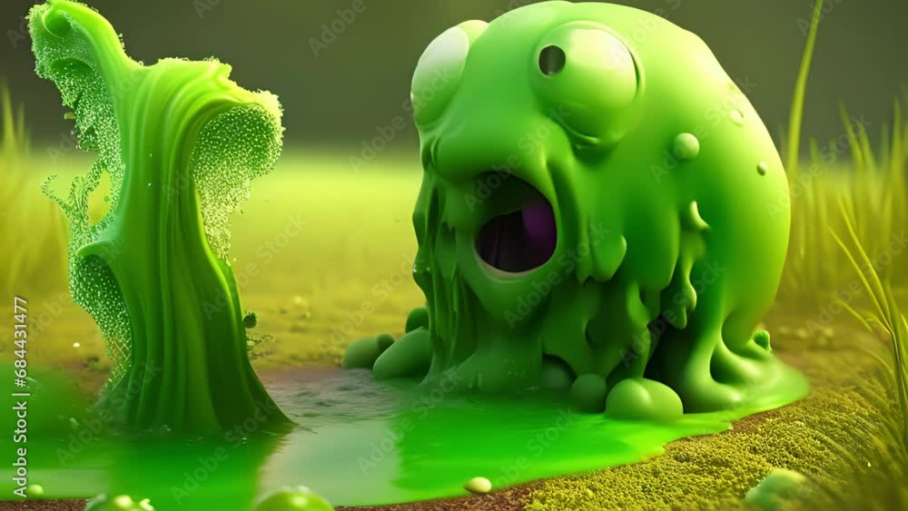 A bubbling Ooze making its way through the garden leaving a trail of ...