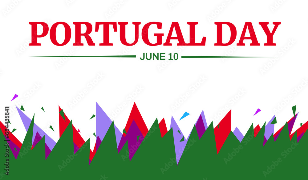 Happy Portugal Day celebration with different color shapes design ...