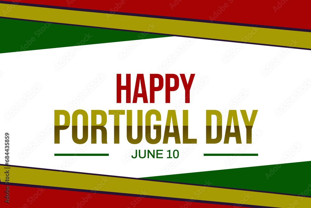 Happy Portugal Day celebration with traditional border design ...