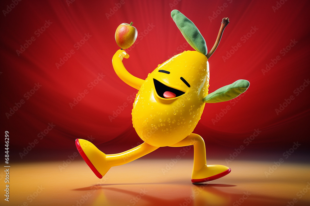 Cartoon illustration of fun fruit - laughing mango Stock Illustration ...