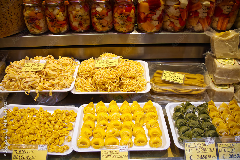 Bologna - Italy - December 28, 2022: Shop window of Alimentari Melega ...