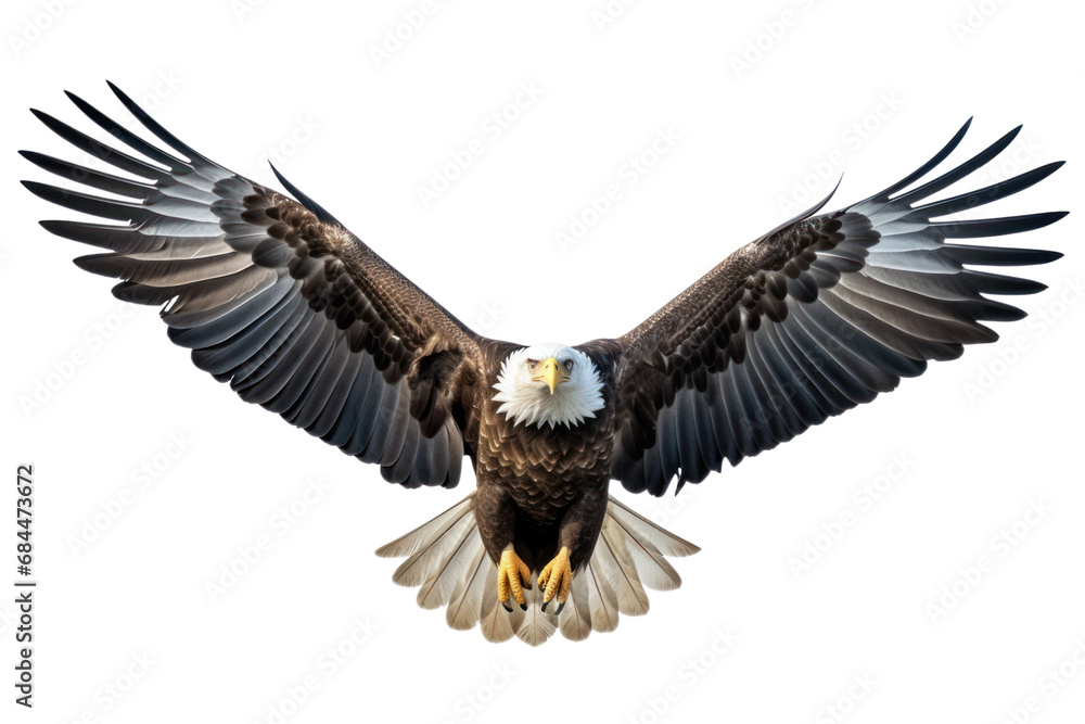 American Bald Eagle, Bald eagle flying isolated on transparent ...