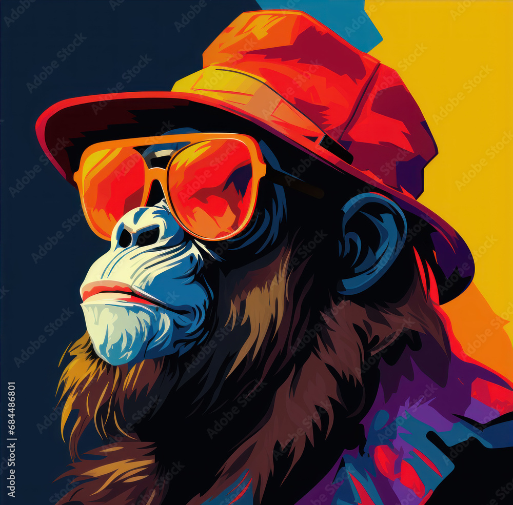 Hip hop art style Pull out the characters of people, animals, tones and ...