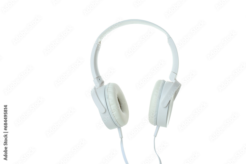 PNG, white, on-ear headphones isolated on a white background. Stock ...