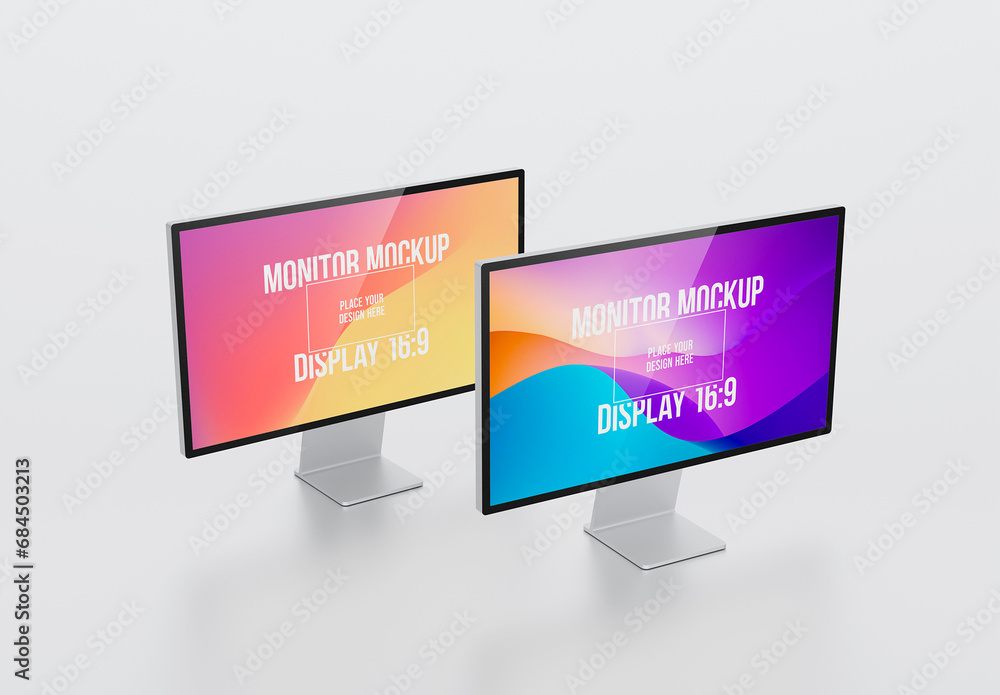 Monitor Display Mockup Stock Template | Adobe Stock