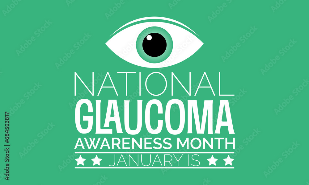 National Glaucoma Awareness Month vector template. Eye Health and ...
