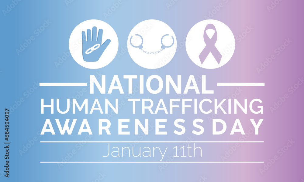 National Human Trafficking Awareness Day vector template. Shining a ...