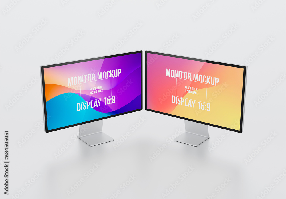 Monitor Display Mockup Stock Template | Adobe Stock