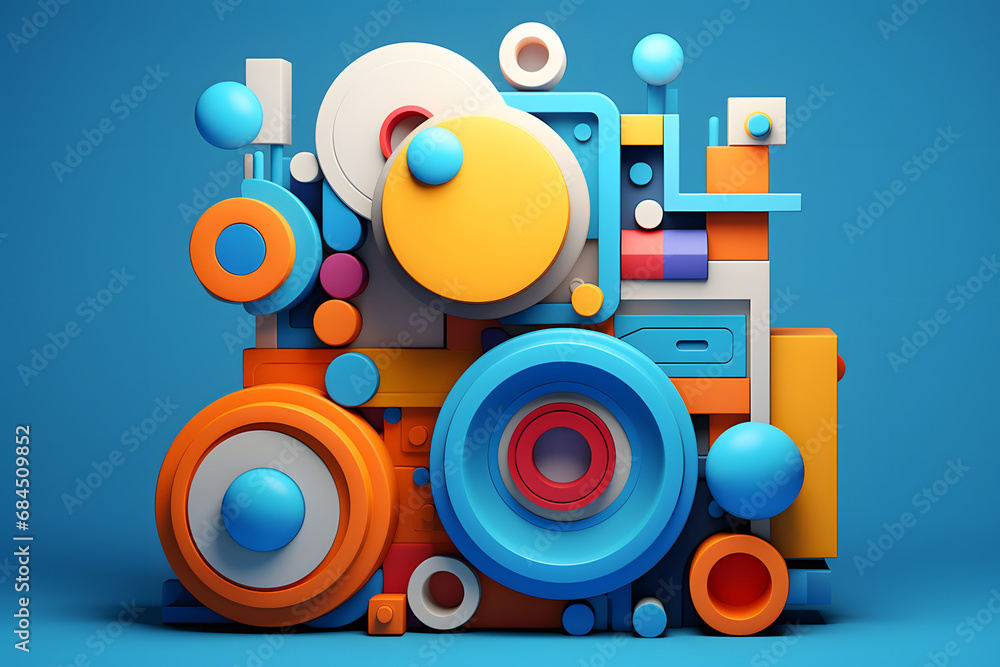 fun colorful 3d shape, cinema 4d, ambient occlusion, render, maya, blue ...