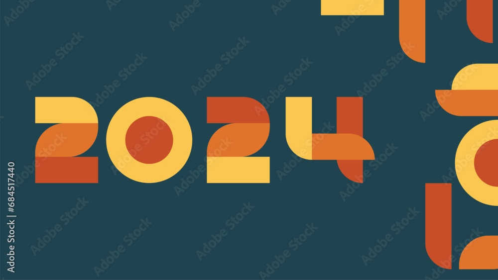 happy new year 2024 text design isolated dark background. Vector ...