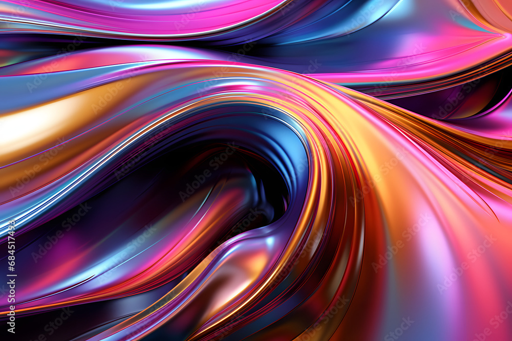 Metallic 3D image of abstract 3D futuristic cyberpunk 4k hyper realism ...