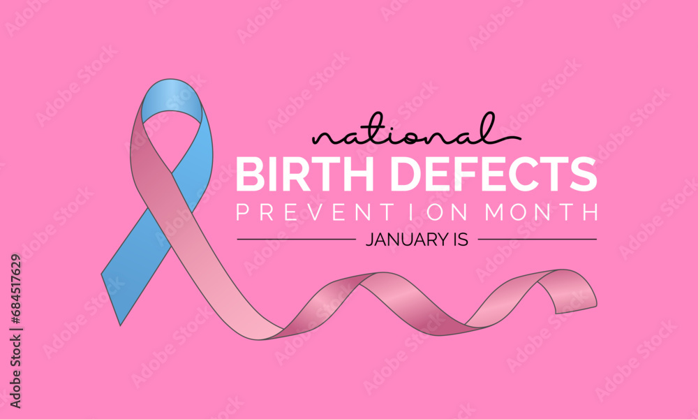 National Birth Defects Prevention Month Vector Template Raising Awareness And Supporting