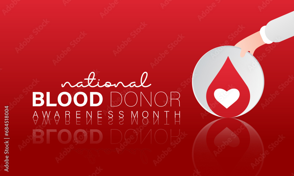 National Blood Donor Month vector template. Saving Lives with Blood ...