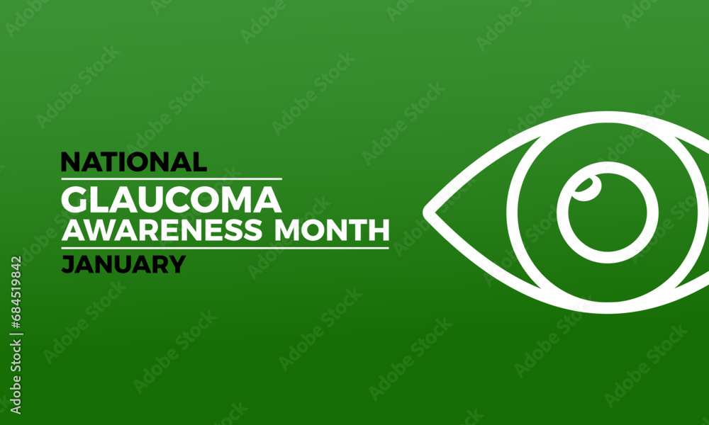 National Glaucoma Awareness Month vector template. Eye Health and ...