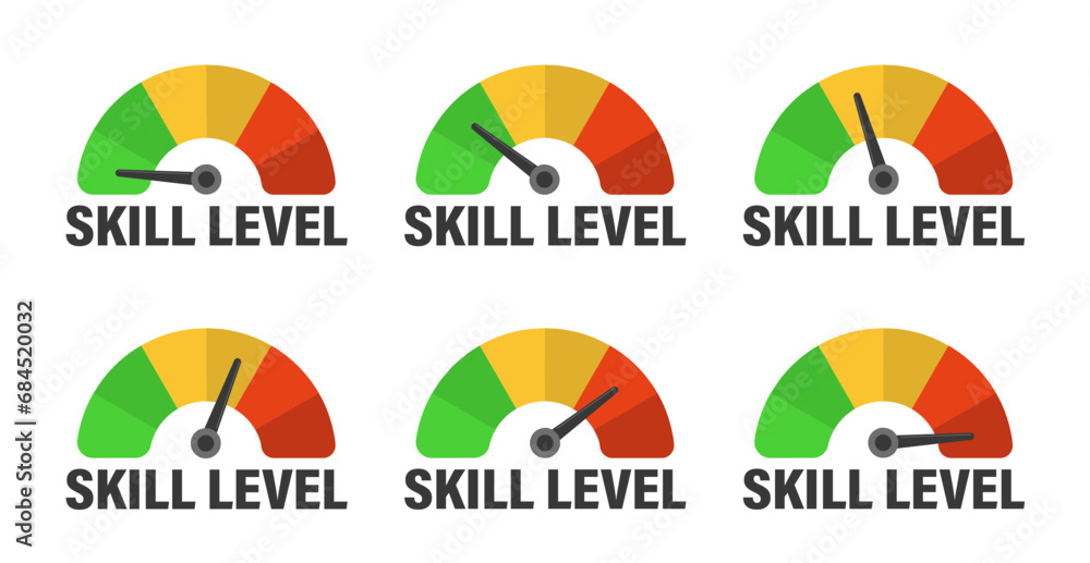 Skill level meter indicator. Education speedometer. Skill Level Meter ... Skill level meter indicator. Education speedometer. Skill Level Meter ...