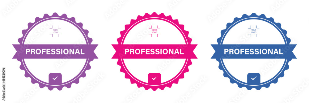 Professional certificate done. Certified logo badges set. Criteria ...