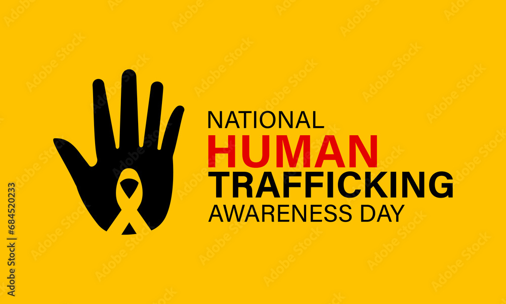 National Human Trafficking Awareness Day vector template. Shining a ...