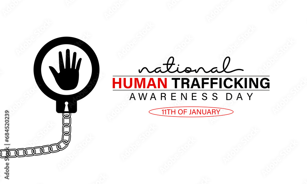 National Human Trafficking Awareness Day vector template. Shining a ...