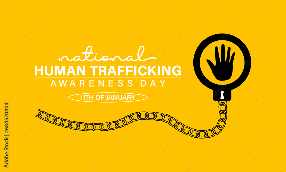 National Human Trafficking Awareness Day vector template. Shining a ...