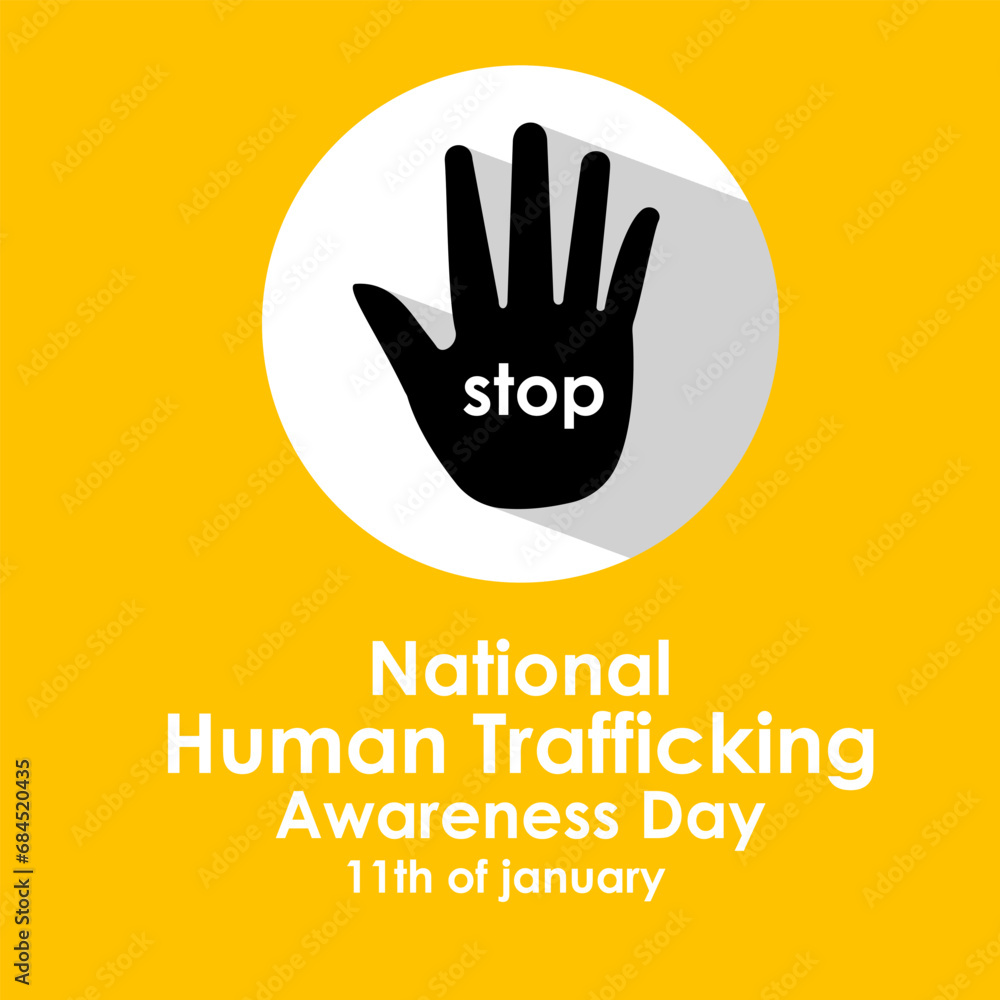 National Human Trafficking Awareness Day vector template. Shining a ...