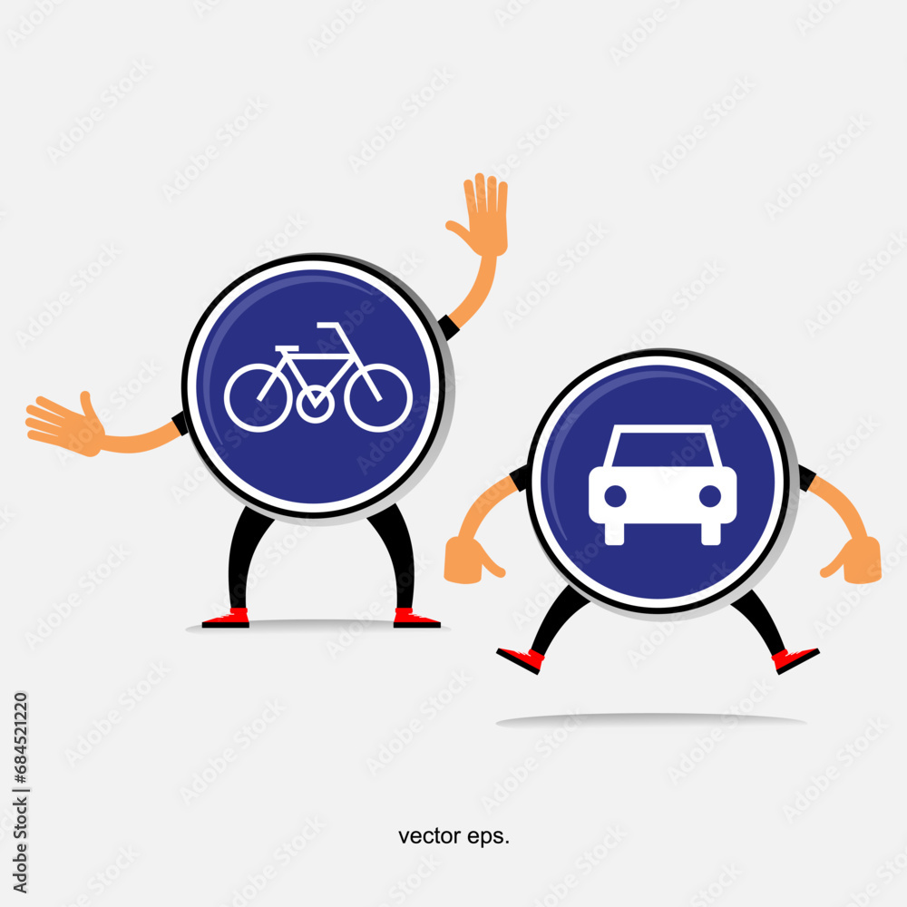 illustration of cartoon traffic signs, cartoon traffic signs with ...