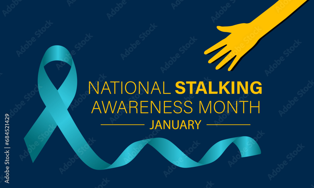 National Stalking Awareness Month vector template. Raising Awareness ...