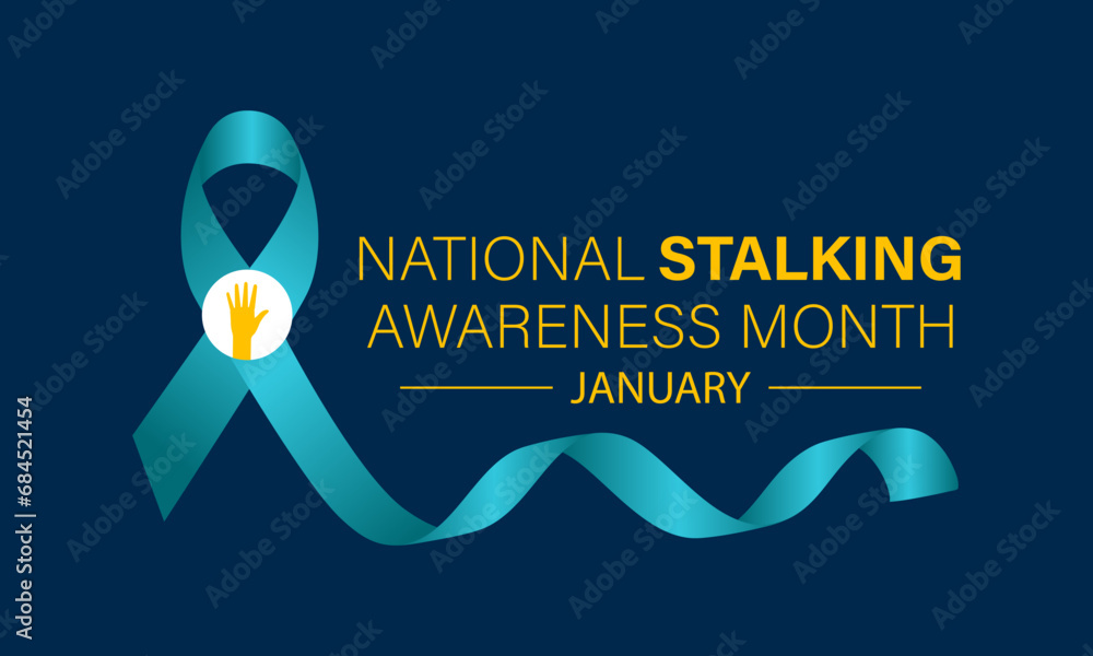 National Stalking Awareness Month vector template. Raising Awareness ...