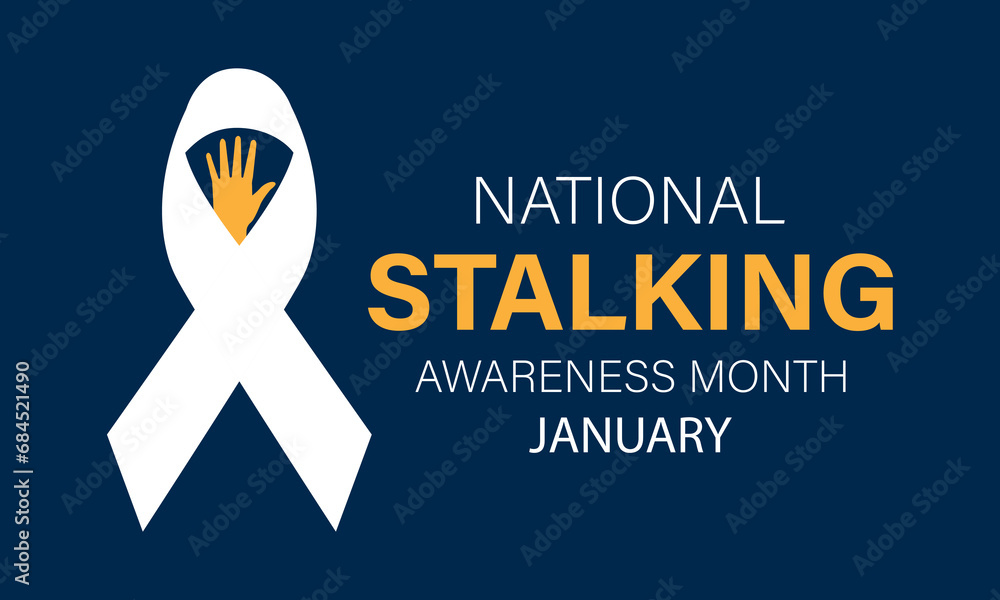 National Stalking Awareness Month vector template. Raising Awareness ...