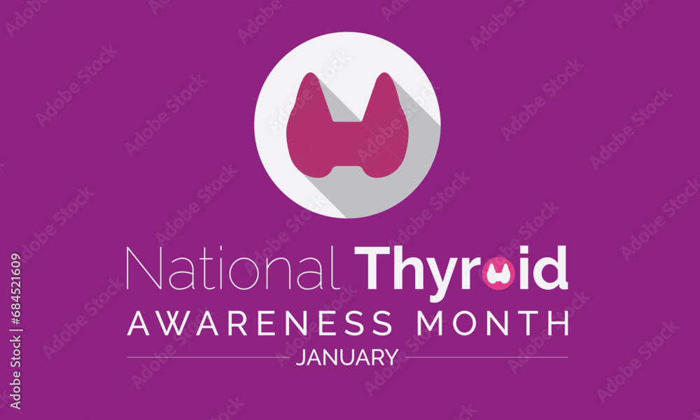 National Thyroid Awareness Month vector template. Promoting Thyroid ...